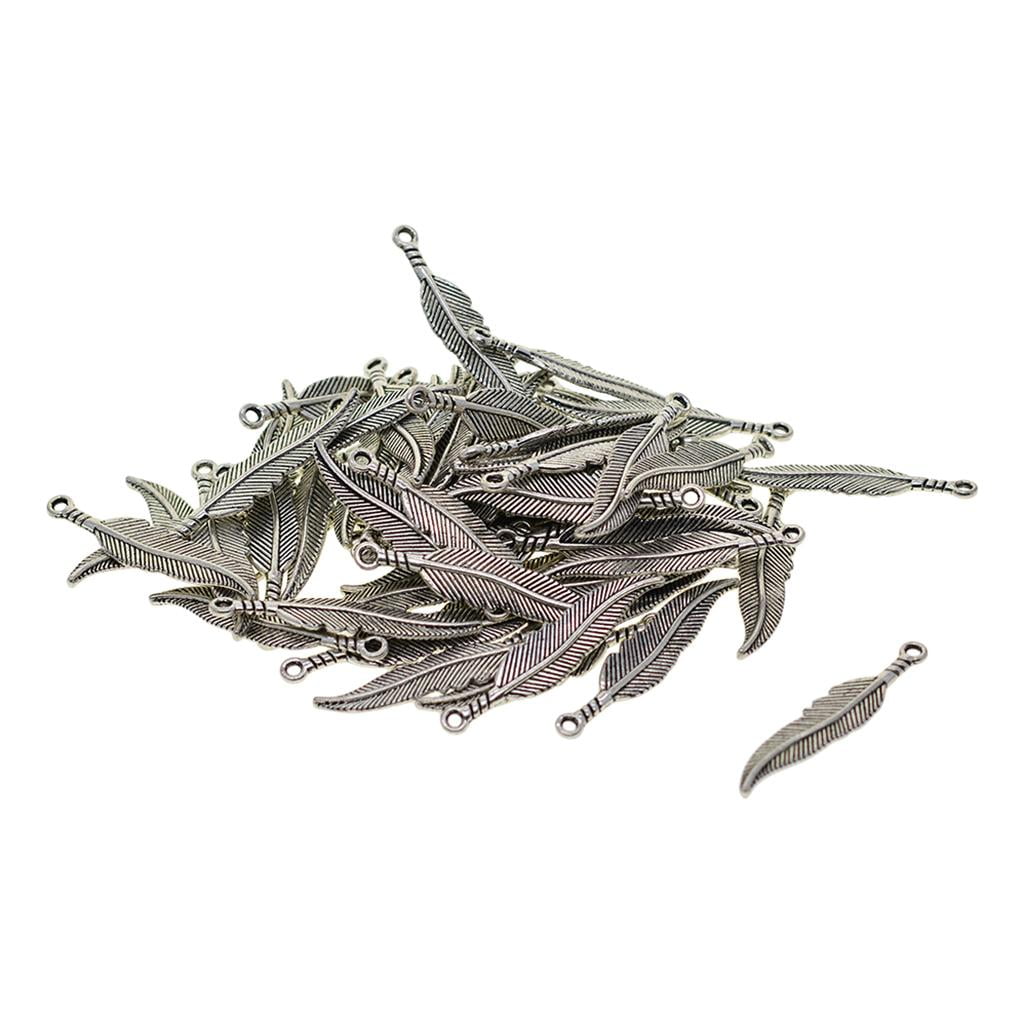 Click here for Yinanstore 50 Pack Feather Charm Pendant Color Fea... prices
