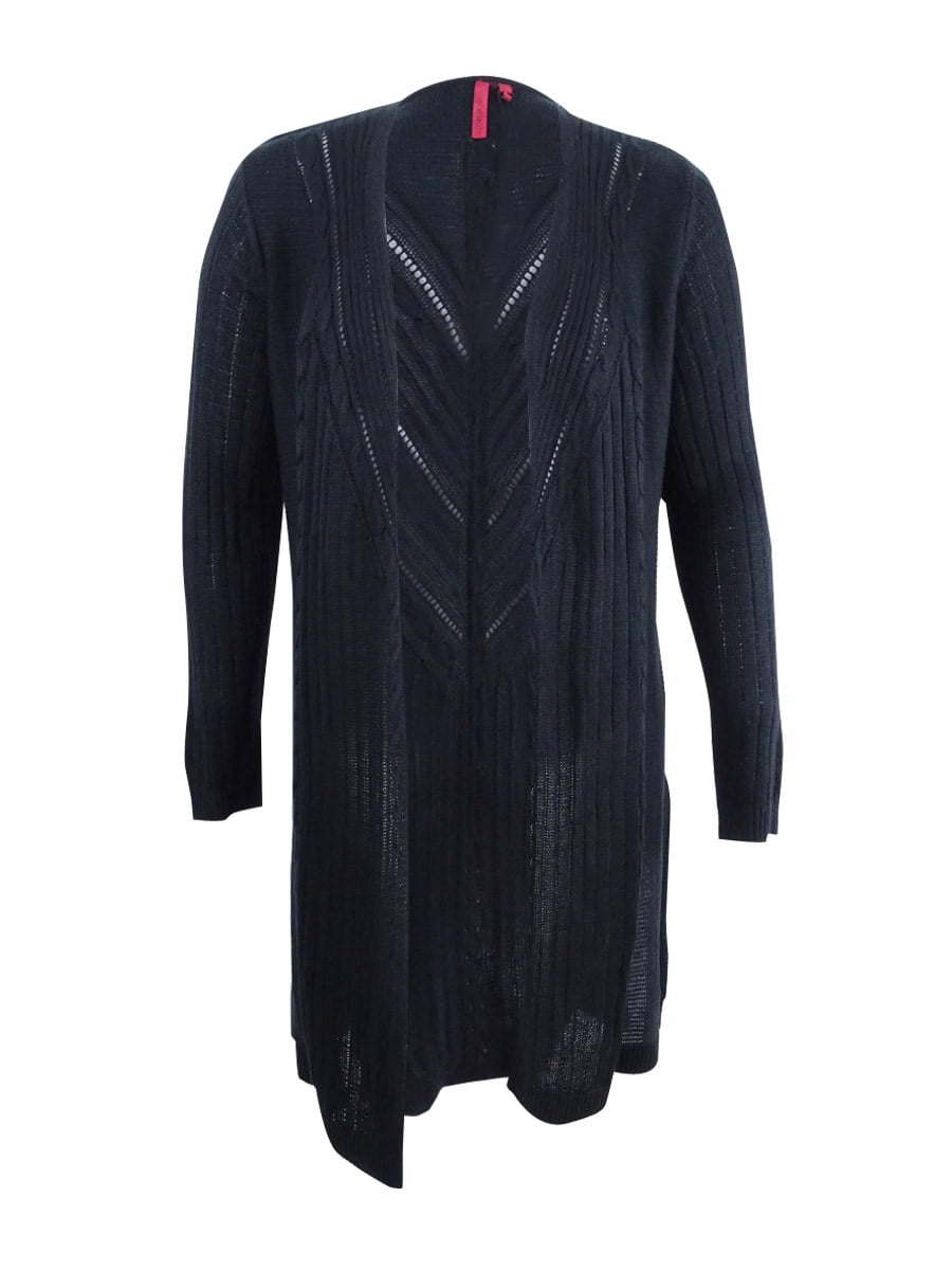 Love Scarlett Women's Cable-Knit Duster Cardigan (L, Jet Black ...
