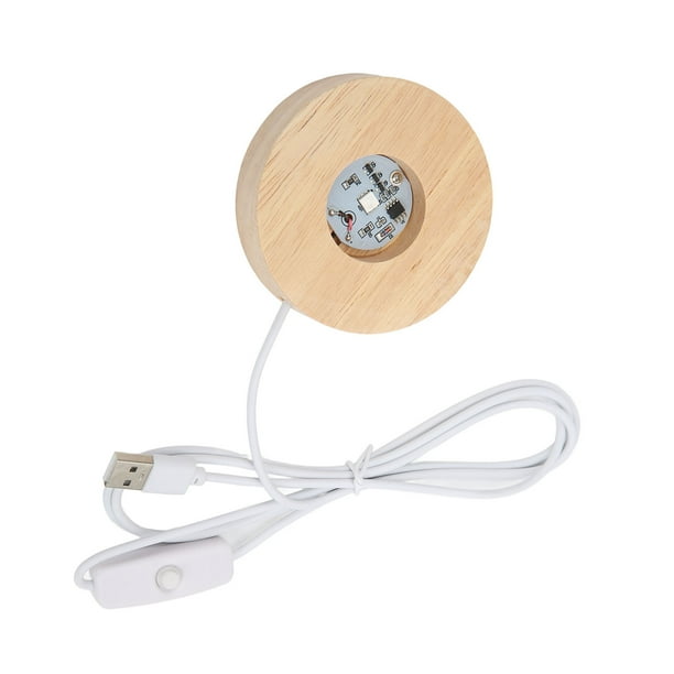 LED Wooden Lamp,LED Light Base USB LED Light Base Lighted Display Base ...