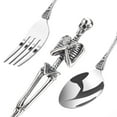 SENIURIS Skeleton Silverware Set, Personality Skull Stainless Steel ...