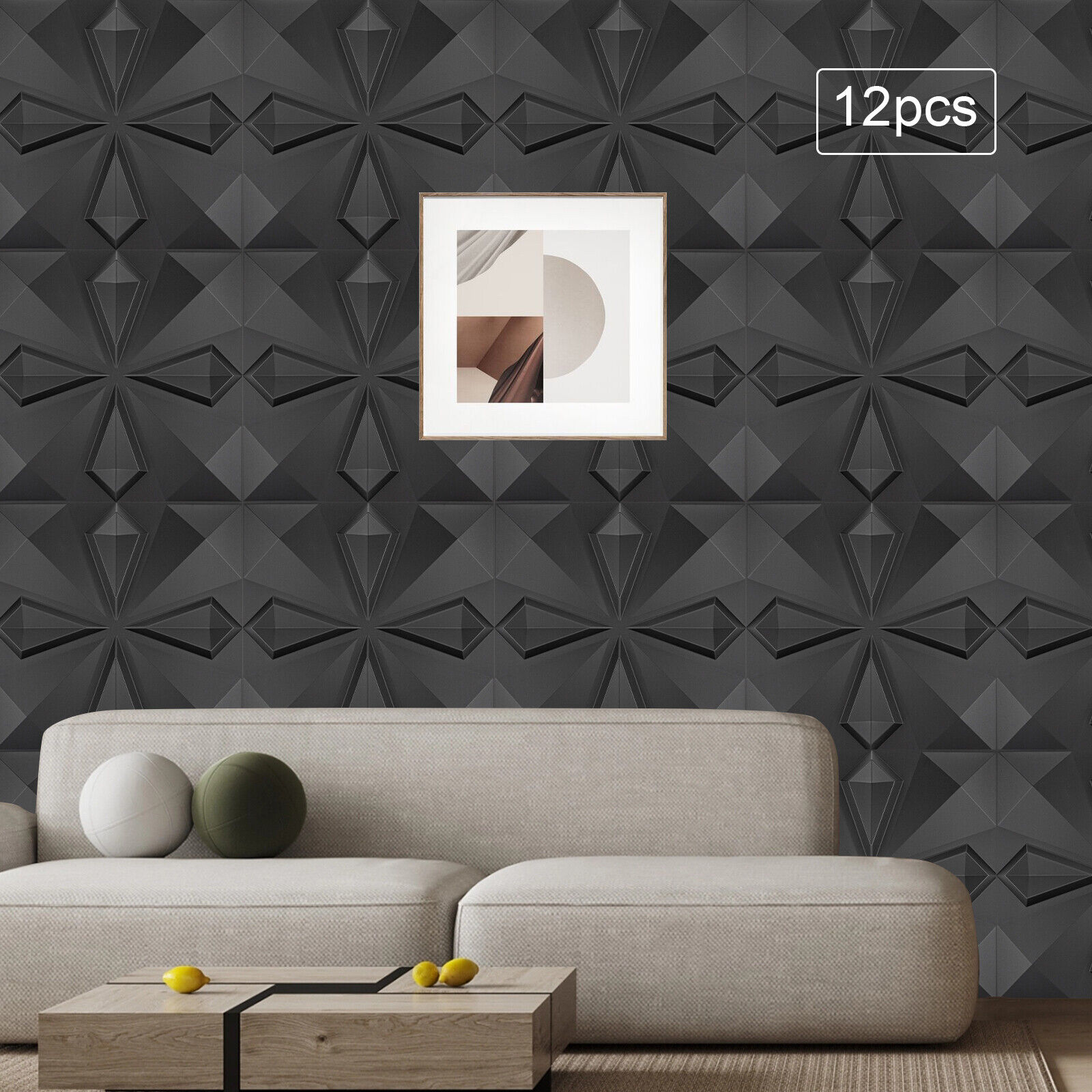 MONIPA 12pcs PVC 3D Wall Panels DIY Kite Pattern Embossing Wall Panel ...