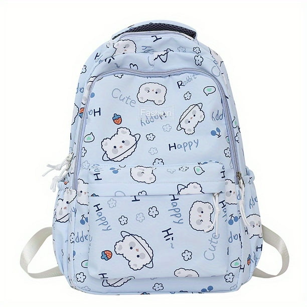 Mochila Con Estampado De Oso De Dibujos Animados, Estilo Preppy Kawaii ...