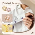 8Pcs Rhinestone Flower Button Cover Decorative Faux Crystal Shirt ...