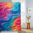 Bathroom Shower Curtain Boho Colorful Swirl Waterproof Shower Curtains ...