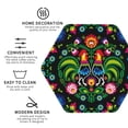 Disketp Roosters And Flowers Funny Coasters,6 Pcs Leather Coasters With ...