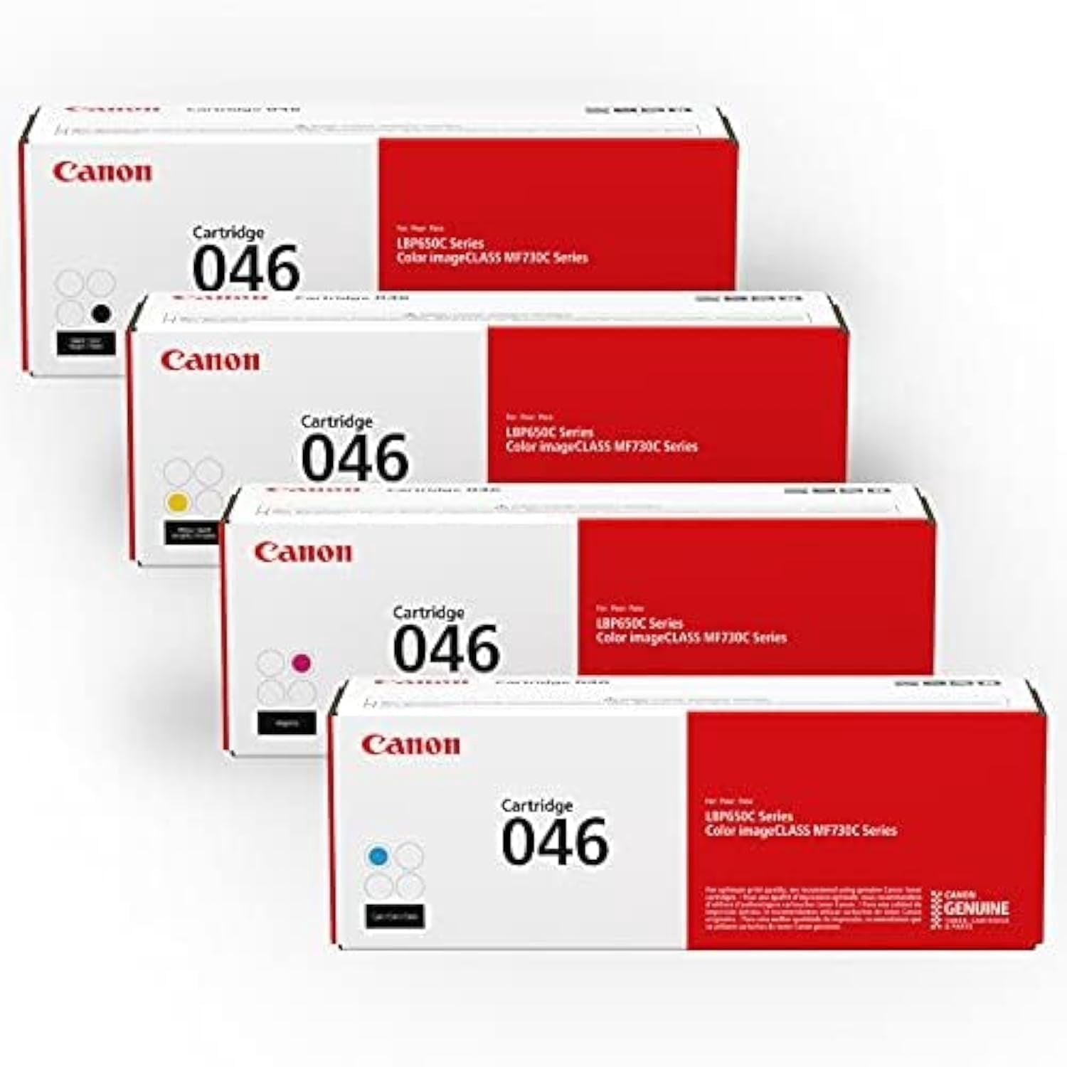 Juego de cartuchos de tóner Canon CRG-046 de 4 colores para LBP654cdw ...