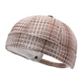 Adjustable Light Blue Textured Cap for Men Women Linen Like Brimless ...