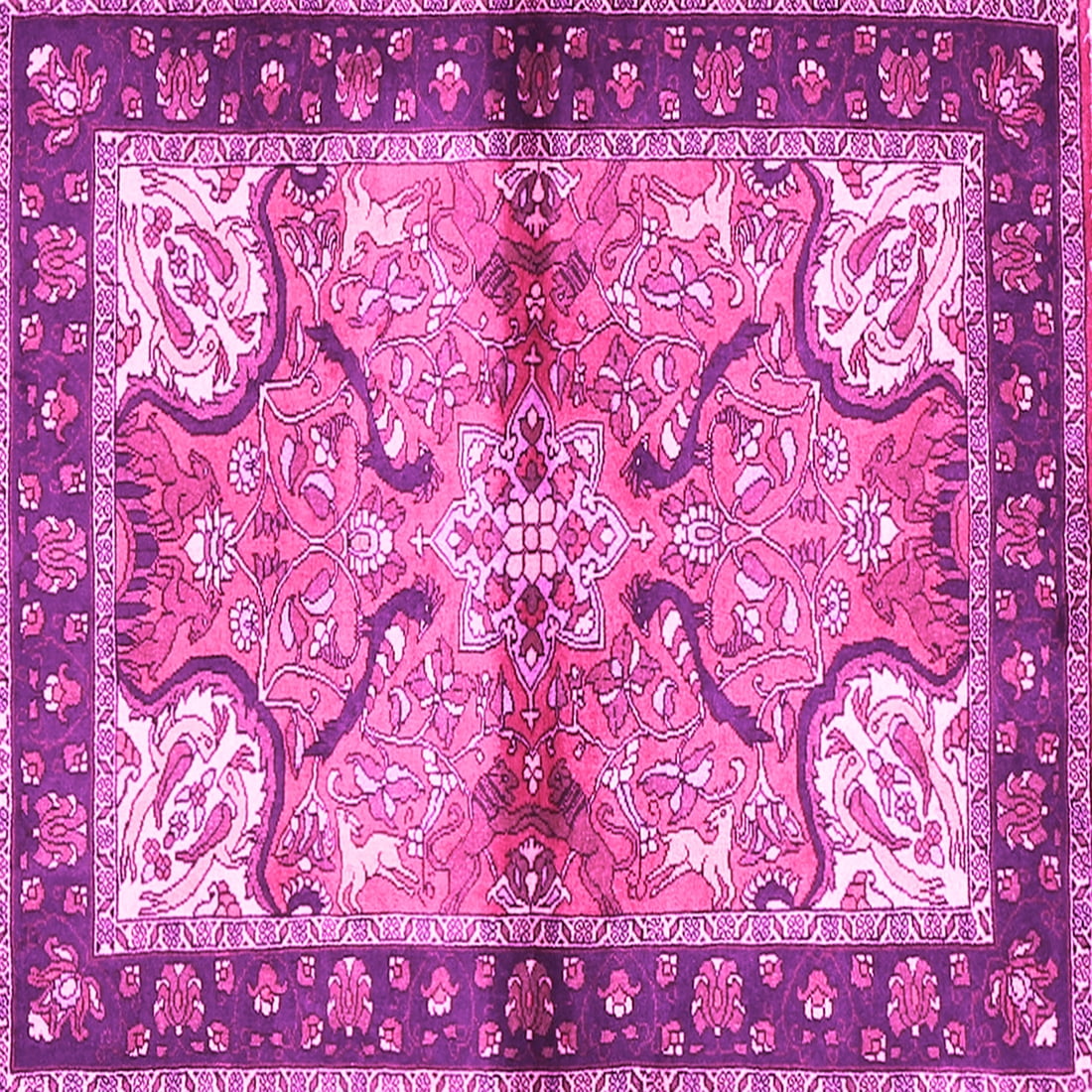 Ahgly Company Indoor Square Persian Pink Traditional Area Rugs, 6 ...