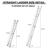 iRerts Telescoping Ladder, 17ft Aluminum Lightweight Extension Ladder ...