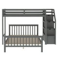 Euroco Wood Twin over Full Bunk Bed, Loft Bed with Moveable Platform ...