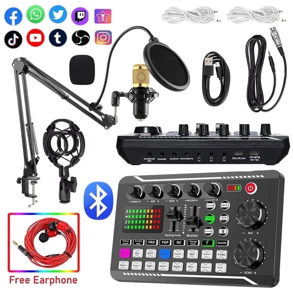 Podcast Equipment Bundle, BM-800 Recording Studio Packa with Voice ...