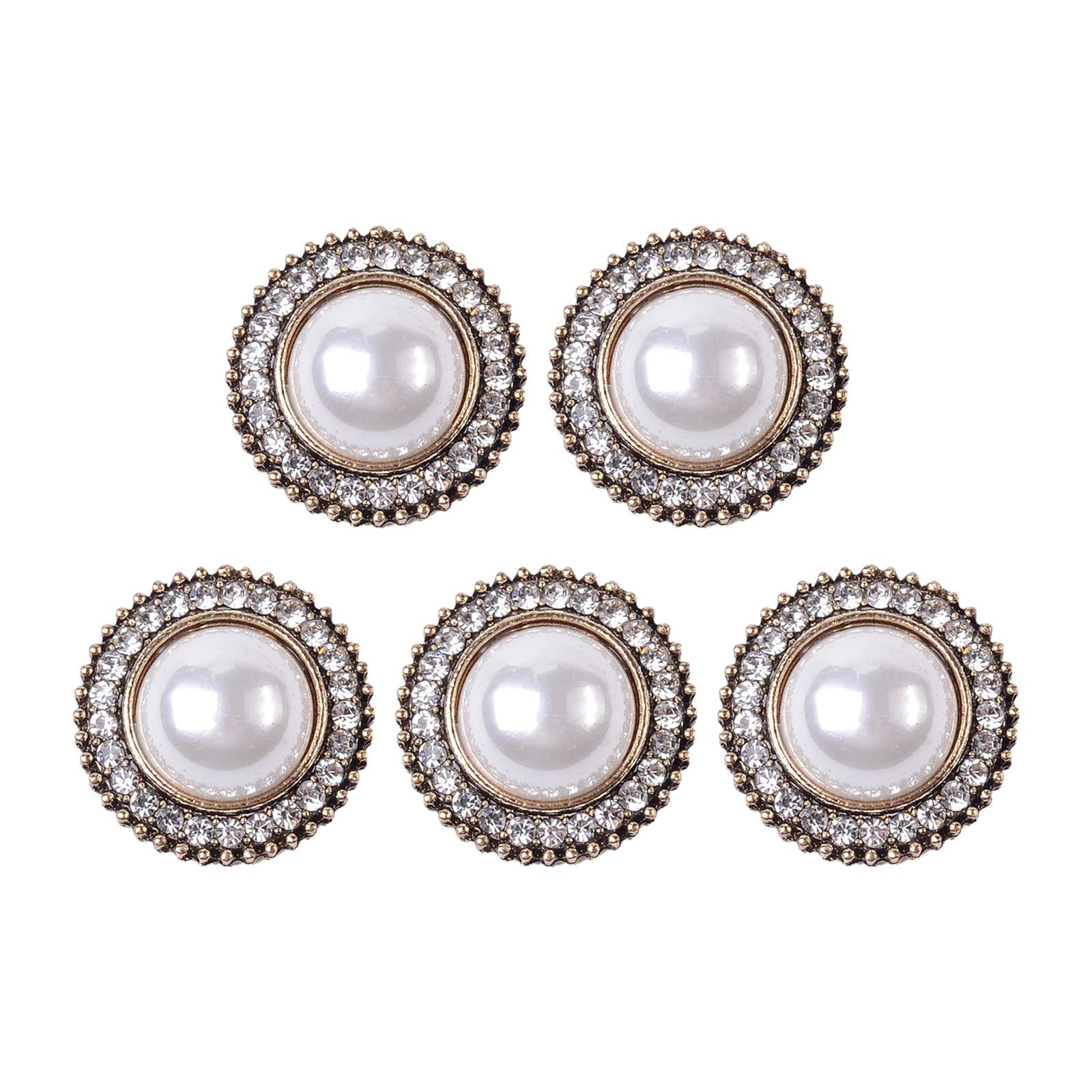5x Rhinestone Buttons, Embellishments Flat Back Buckles Fashion Sparkly ...
