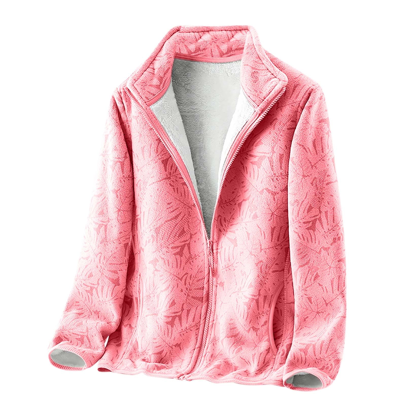 Fesfesfes Ladies Thickened Windproof Jacket Women Warm Plush Outerwear ...