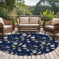 Cartoon Cute Astronauts 6FT Round Area Rugs for Living Room Lovely Blue ...