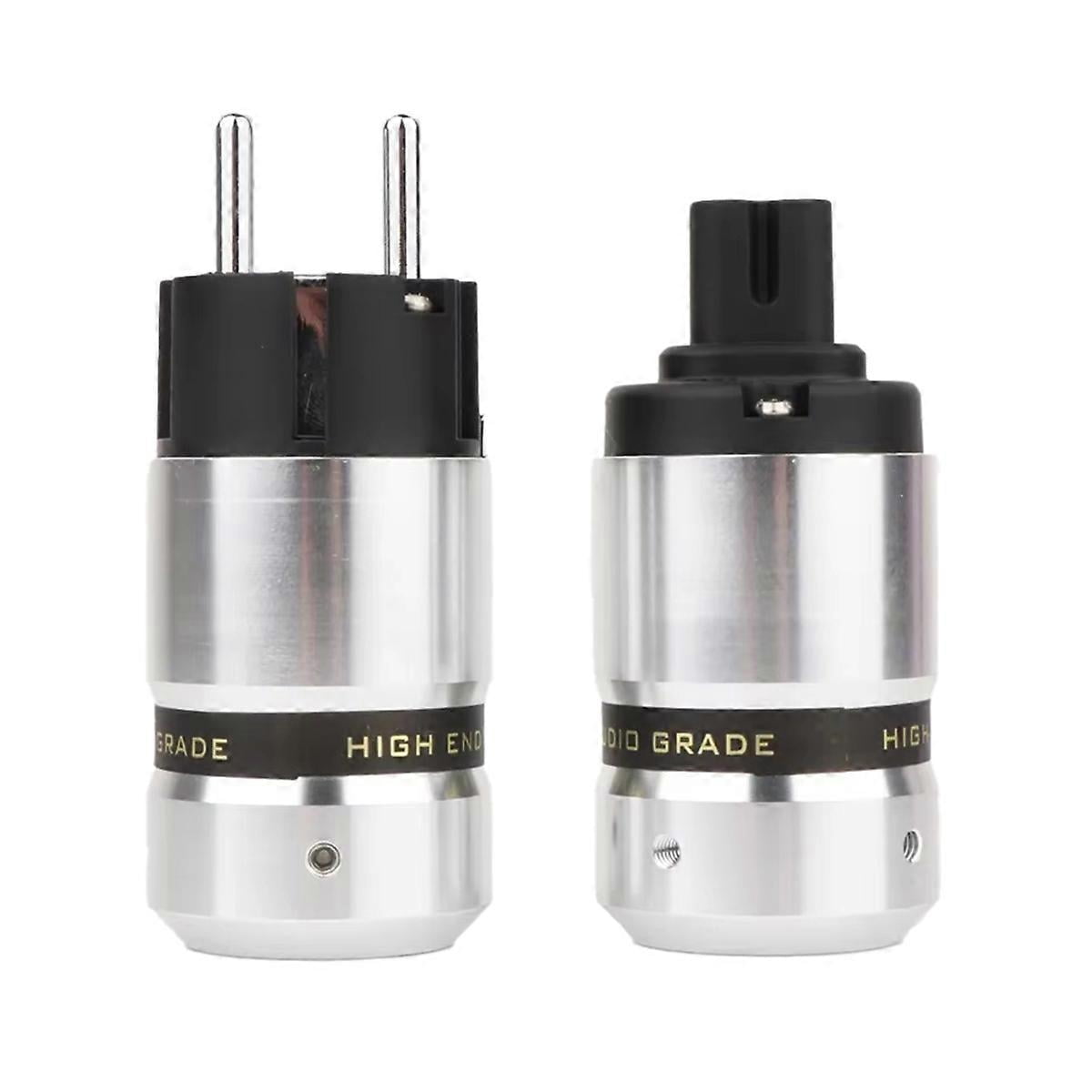 Hifi Figure 8 IEC C7 Plug Audio Rhodium Plated Schuko Male Connector+C7 ...