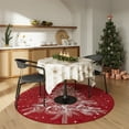 Lahome Christmas Round Rug 4ft Area Rug Red Christmas Tree Rug Washable ...