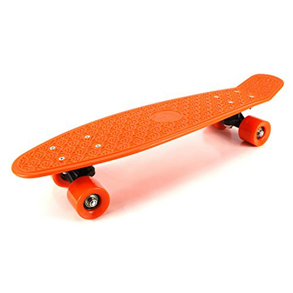 Retro Wave Cruiser Complete 22" Banana Skateboard (Orange) - Walmart ...