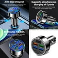 MultiDevice Car Charging 6Port Digital Voltages Display Safe Charging ...