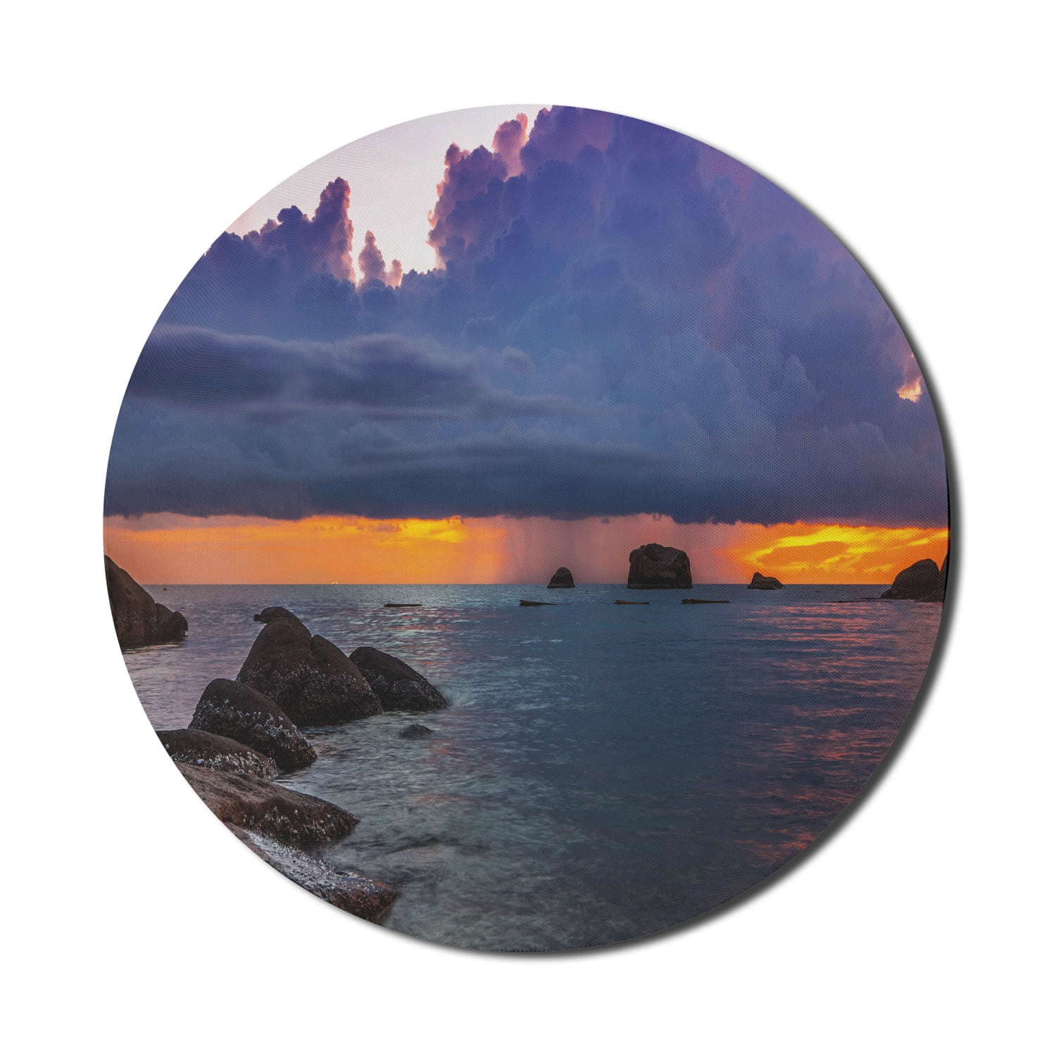 Beach Mouse Pad for Computers, Tropical Seashore Majestic Sunset ...