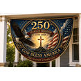 250th Anniversary Fence Flag Semicircular Porch Banner for 4th of July ...