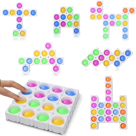 16Pcs Big Pops Fidget Sensory HALO s,DIY Pop to It Bubble Building ...
