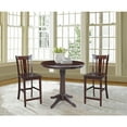 36" Round Extension Dining table with 2 San Remo Counterheight Stools ...