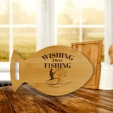 Designs ByLITA Wishing I Was Fishing 14 x 8.5" Fish Shape Cutting Board ...