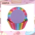100 Pack Rainbow Cupcake Liners, Standard Size Greaseproof Baking Cups ...