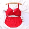 Censtreet Women's Plus Size Underwear and Panties Two-Piece Set Solid ...