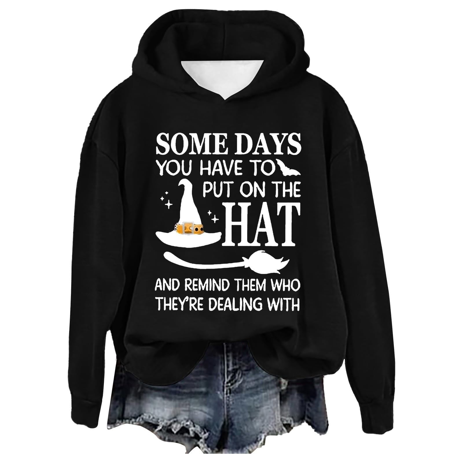 Click here for Linyuppp Halloween Letter Print Hooded Sweatshirt... prices