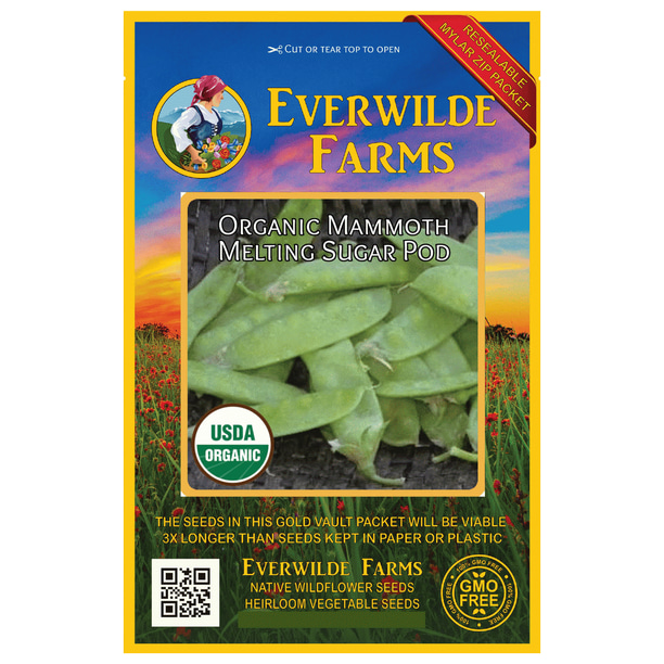 Everwilde Farms - 1 Oz Organic Mammoth Melting Sugar Pod Pea Seeds ...