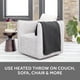 Sunbeam Grey Flannel Fleece Electric Heated Throw, 50" x 60", 3 Heat ...
