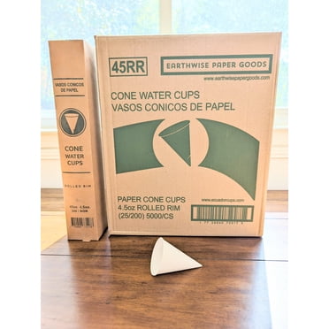 Eco Touch Paper Cone Water Cups, 4.5OZ Disposable Drinking Cups, Case ...