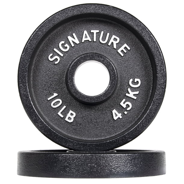 Signature Fitness Deep Dish 2 In. Olympic Cast Iron Weight Plates with ...
