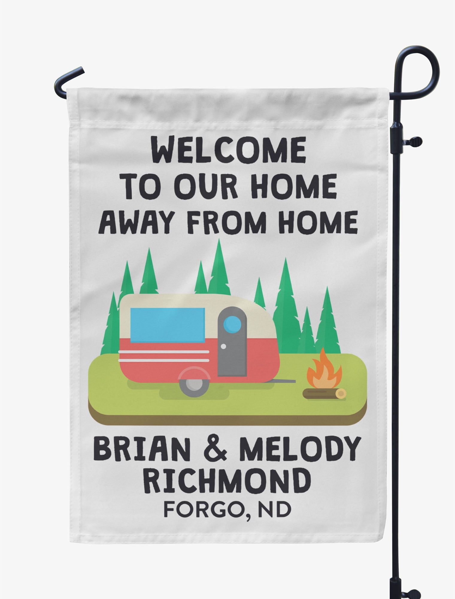 Printtoo White Welcome To Our Home Away From Home Campsite Personalized ...
