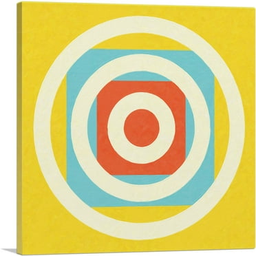 ARTCANVAS Mid-Century Modern A Window of Shapes Canvas Art Print - Size: 36" x 36" (1.50" Deep ...