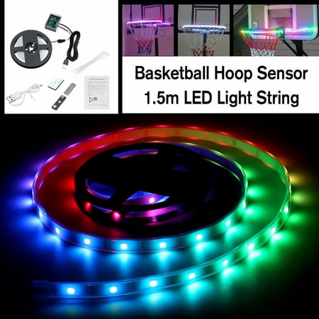 Basketball Hoop Sensor-Activated LED Solar Strip Light-8 Flash Modes ...