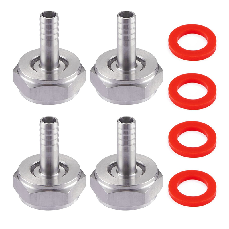 4PCS Stainless Steel Beer Keg Coupler Fitting Beer Line Connector Kit 4PCS Stainless Steel Beer Keg Coupler Fitting Beer Line Connector Kit