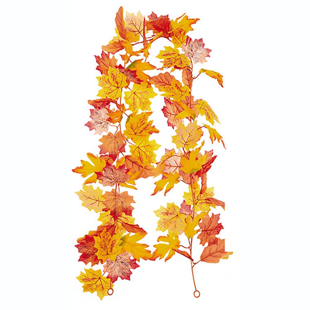 Gift Halloween Supplies Autumn Color Rattan Thanksgiving Day Fall Maple Leaves Garland Hanging ...