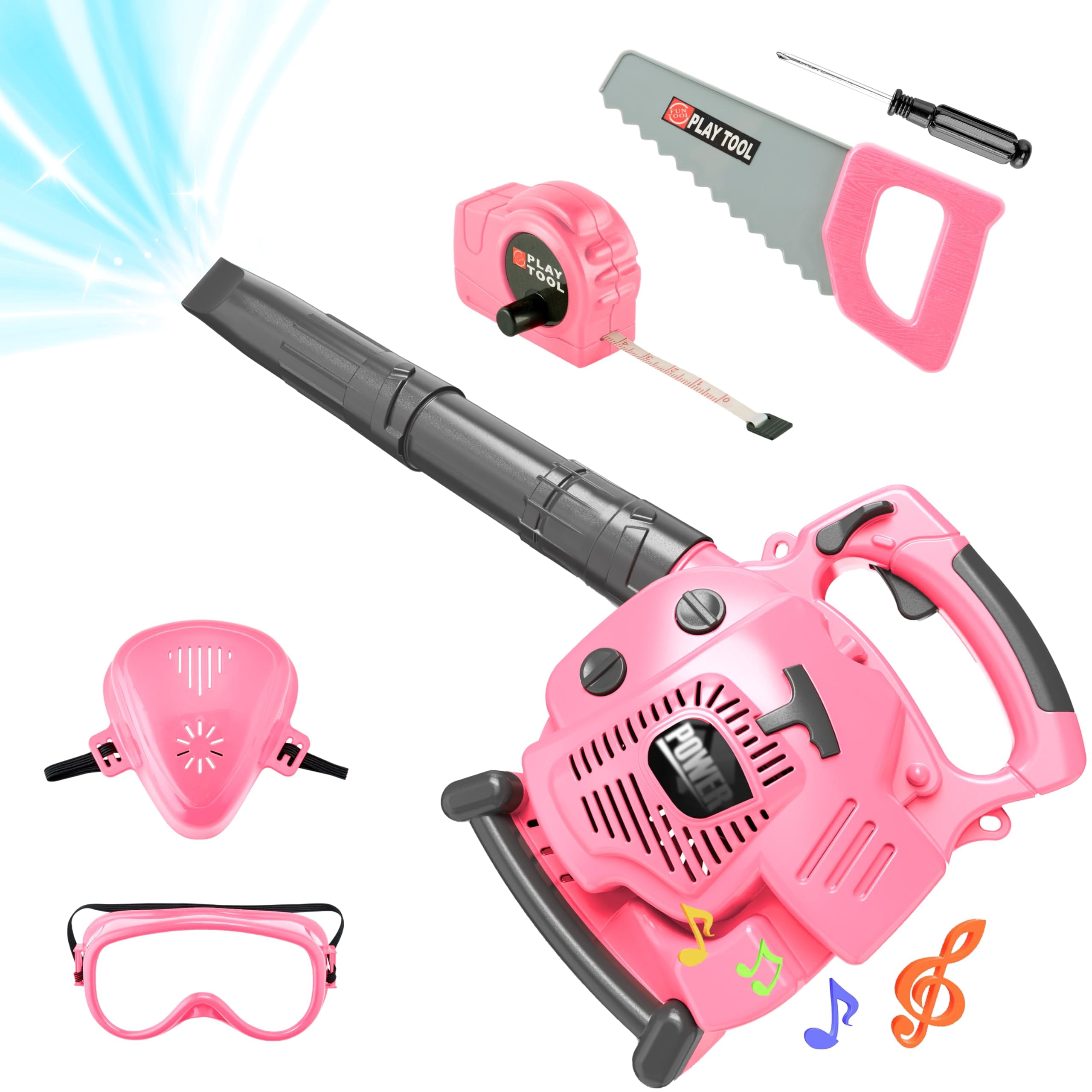 Toy Leaf Blower Toy Choi's Pretend Play, rosa, para niños de 2 a 6 años ...