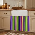 Abstract Cabinet Curtains 10" W x 11" L, Colorful Mexican Stripes ...