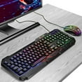 Rainbow Backlit Gaming Keyboard and Mouse Combo Set USB Keyboard RGB ...