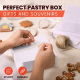Fit Meal Prep [25 Pack] Pastry Boxes 8x8x3 White Bakery Box for Cookies ...