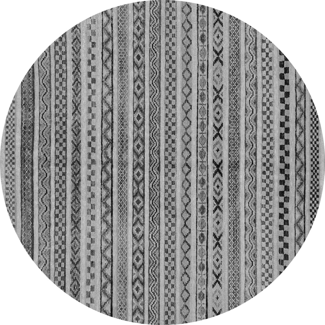 Ahgly Company Indoor Round Abstract Gray Modern Area Rugs, 8' Round ...