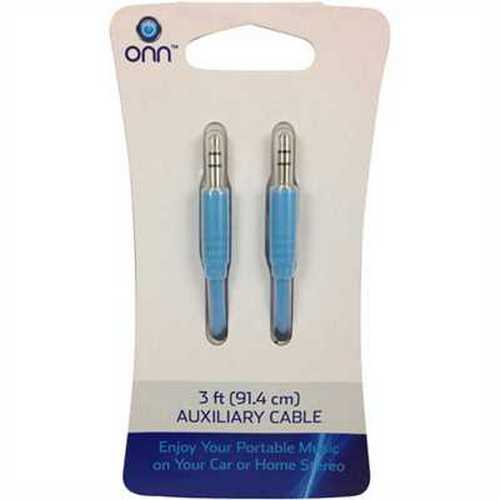 onn. Auxiliary Cable 3', Assorted Colors - Walmart.com