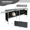 REDCAMP Extra Long Portable Bar Table with Bar Skirts and Storage Shelf ...