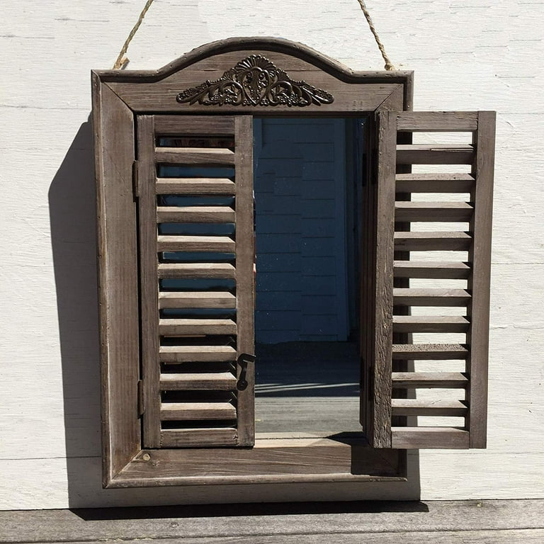 Country Mirror With Shutters