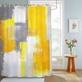 Bathroom Shower Curtain Yellow Gray Oil Painting Style Waterproof ...