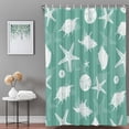 Bathroom Shower Curtain Summer Sea Starfish Conch Waterproof Shower ...