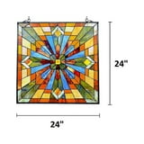 Tiffany Style Stained Glass Window Panel, Hanging Geometric Design ...